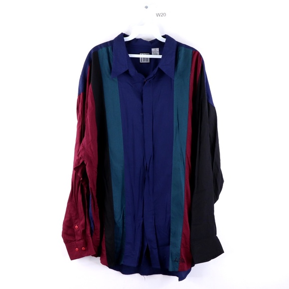 Iou | Shirts | Vintage 9s Streetwear Color Block Striped Shirt | Poshmark